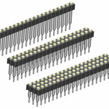 E-Tec - 2.54mm Pitch, 3 Row, Straight, Through Hole, Socket, Precision ...