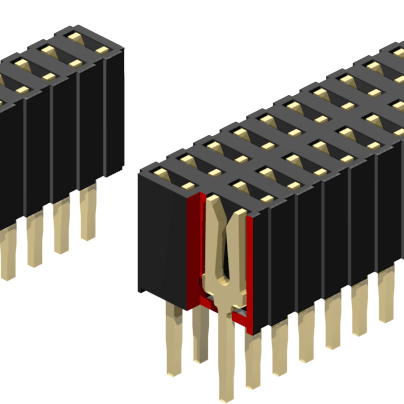 E-Tec - 1.27mm Pitch, 2 Row, Vertical, Through Hole, Socket, PCB, 4.6mm ...