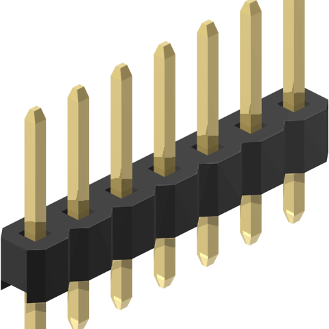 E-Tec - 2.54mm Pitch, 1 Row, Vertical, Through Hole, Header, Pin Header ...