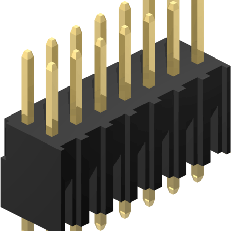 E-Tec - 2.54mm Pitch, 2 Row, Horizontal, Through Hole, Header, Pin ...