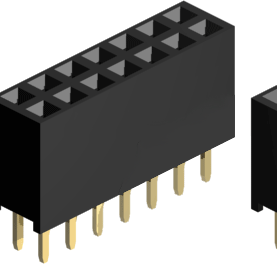 E-Tec - 2.54mm Pitch, 2 Row, Vertical, Through Hole, Socket, PCB, 8.5mm ...