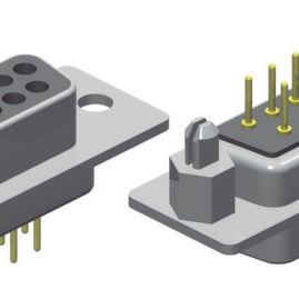 E-Tec - D-Sub, Standard, Straight, Through Hole, 9 Contacts, Female ...