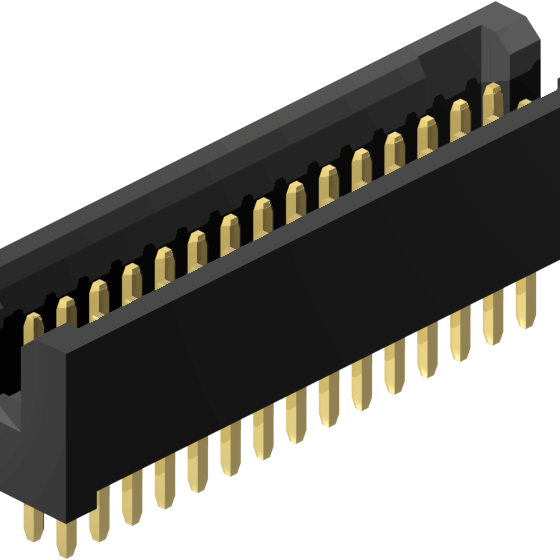 E-Tec - 1.27mm Pitch, 2 Row, Vertical, Through Hole, Header, Box ...